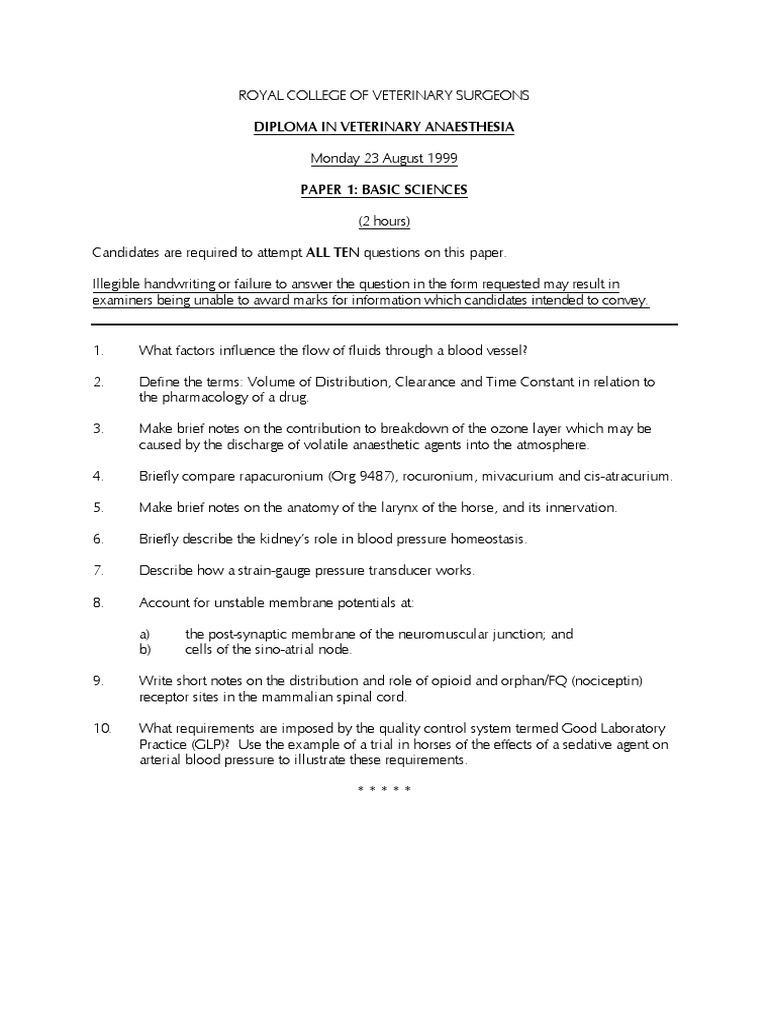 Diploma Past Papers Dva | Download Free PDF | Anesthesia | Surgery