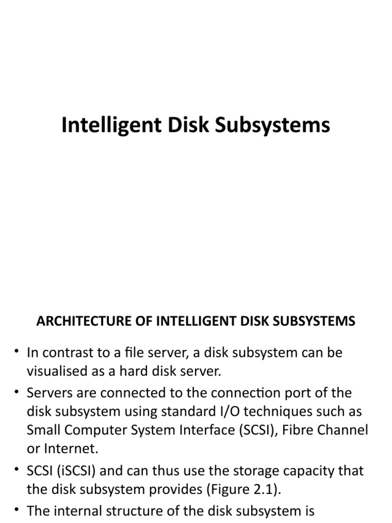 Intelligent Disk Subsystem Architecture | PDF | Hard Disk Drive | Cache ...