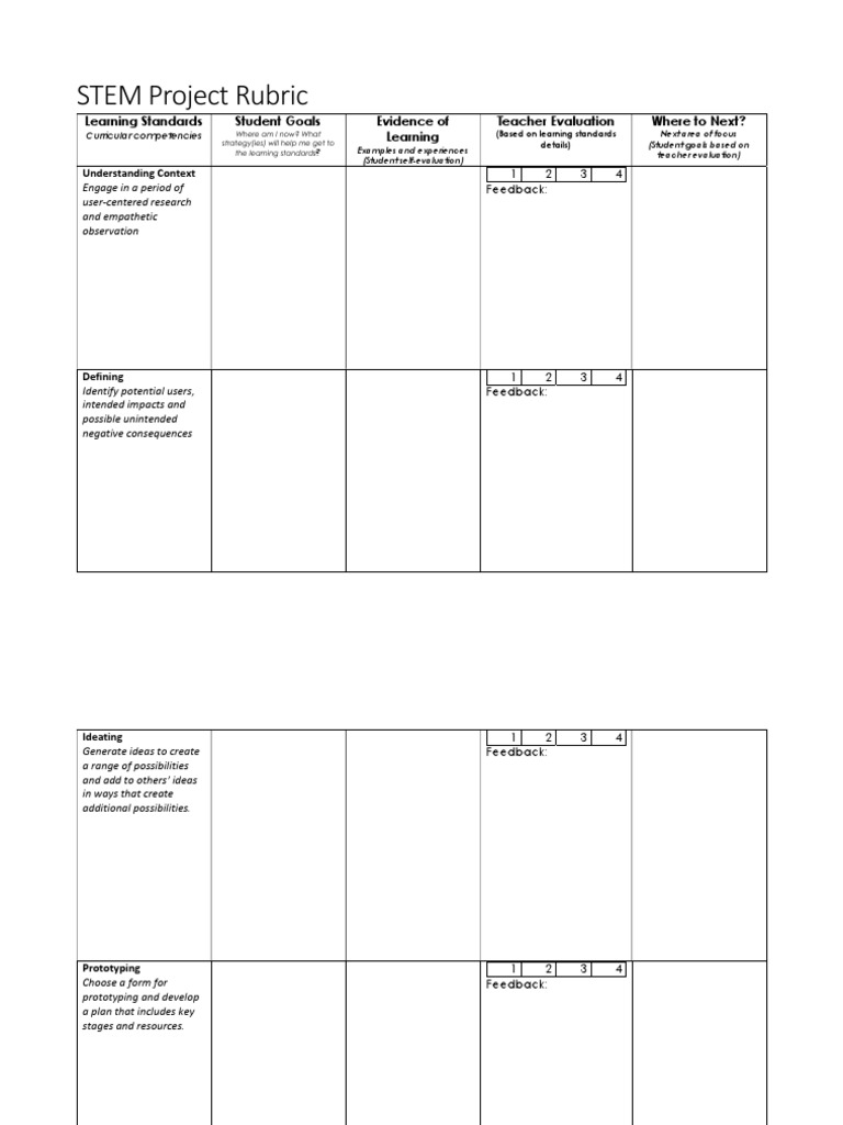 Cont 951 m6 Navleen Stem Rubric 1 | PDF | Prototype | Rubric (Academic)