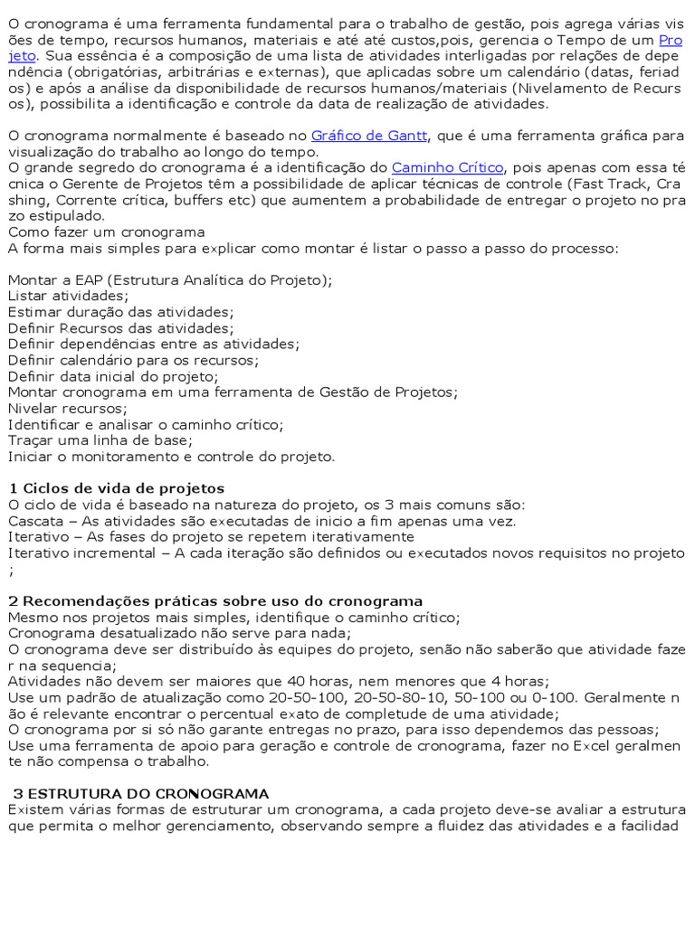 Módulo 6 - Elaboração de Cronograma de Obra | PDF