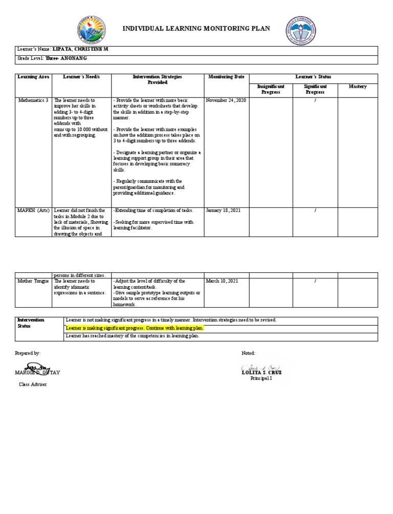 ILMP Sample | PDF | Learning | Cognition