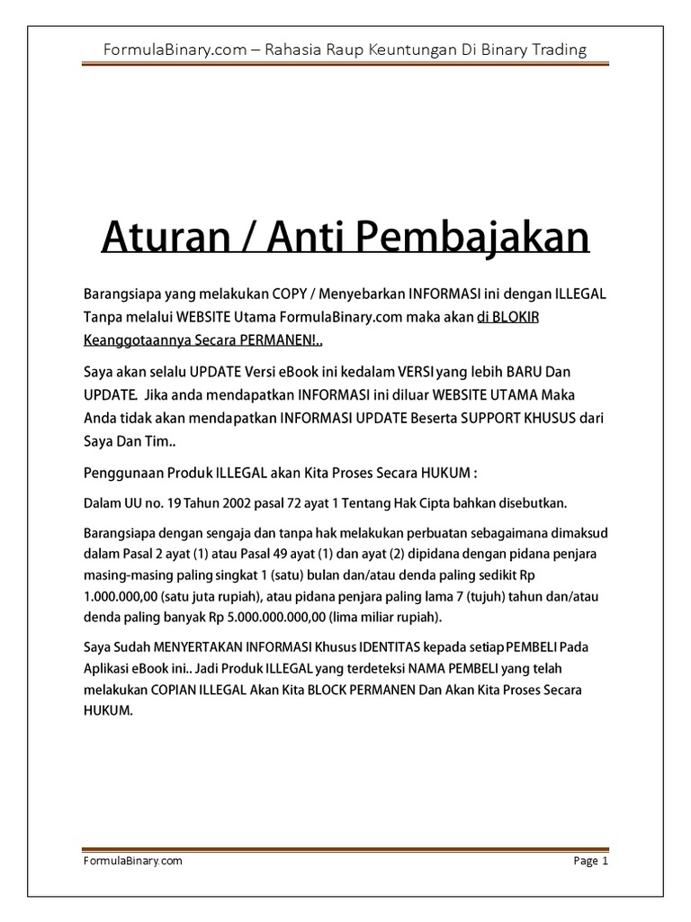 Panduan Untung Binary Trading | PDF | Bisnis