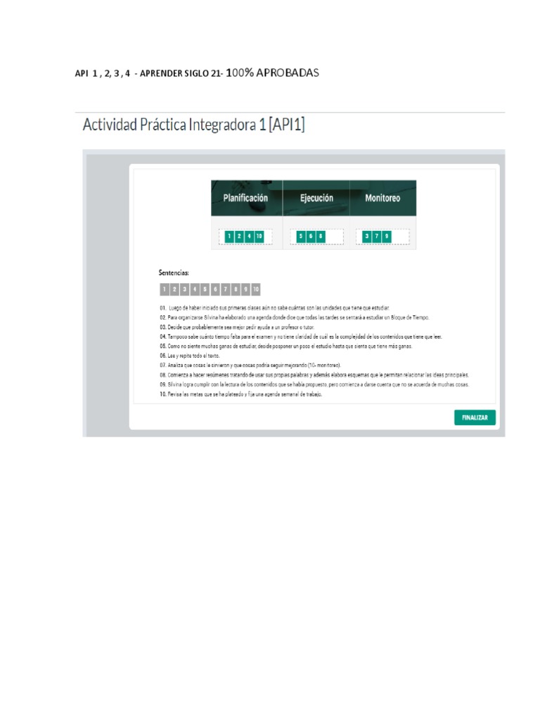 API 1, 2, 3, 4 Aprender Siglo Xxi Magui | PDF