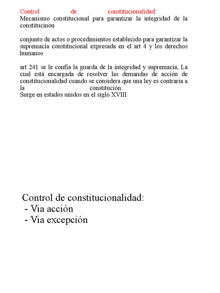 Control de Constitucionalidad | PDF | Constitución | Caso de ley
