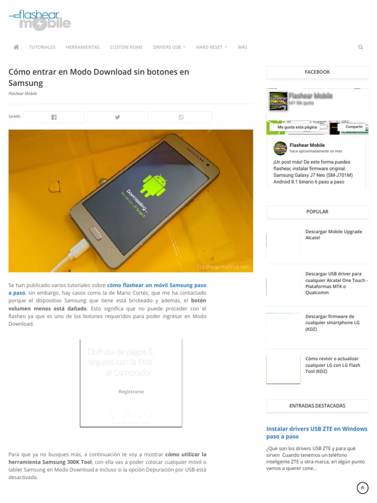 Cómo entrar en Modo Download sin botones en Samsung Flashear Mobile ...