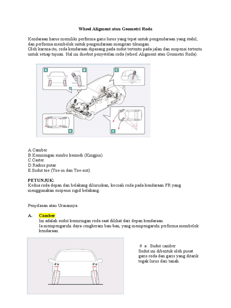 Wheel Aligment Atau Geometri Roda | PDF