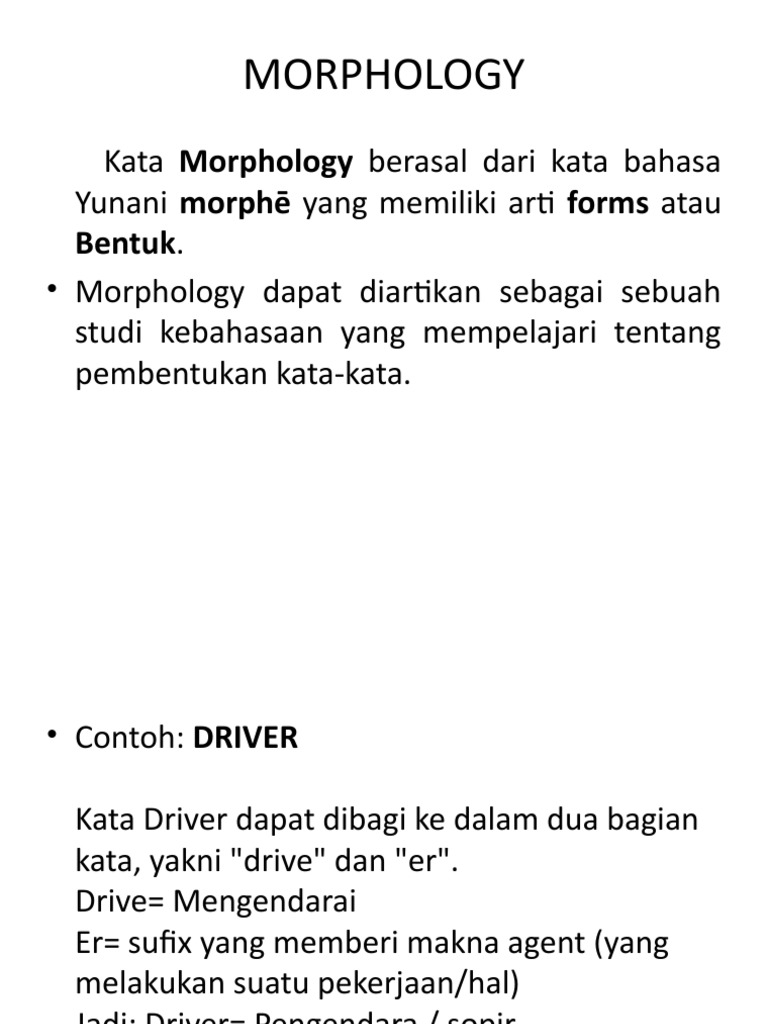 Pengantar Morphology dan Morphemes | PDF | Seni & Disiplin Bahasa ...