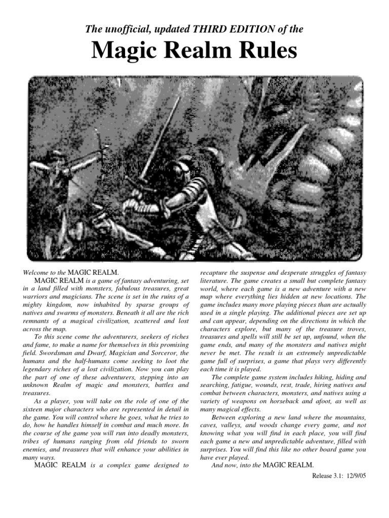 Regle Magic Realm | PDF | Leisure