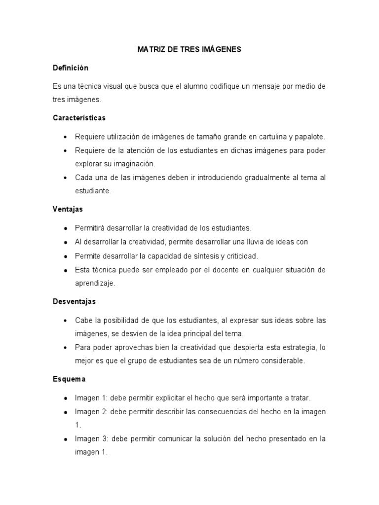 Matriz de 3 Imagenes | PDF | Creatividad | Aprendizaje