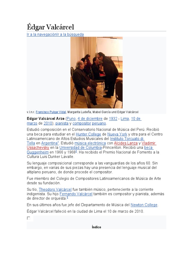 Édgar Valcárcel | PDF | Las artes escénicas | Música clásica