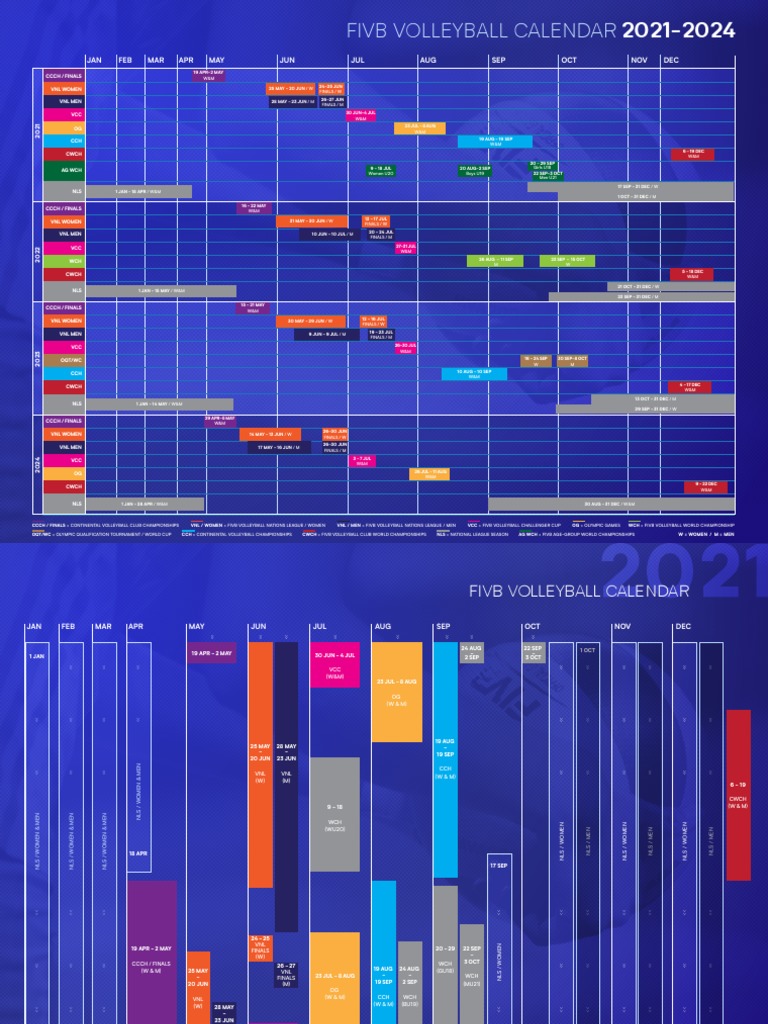 VB Calendar 2021 2024 | PDF | Volleyball | Athletic Sports