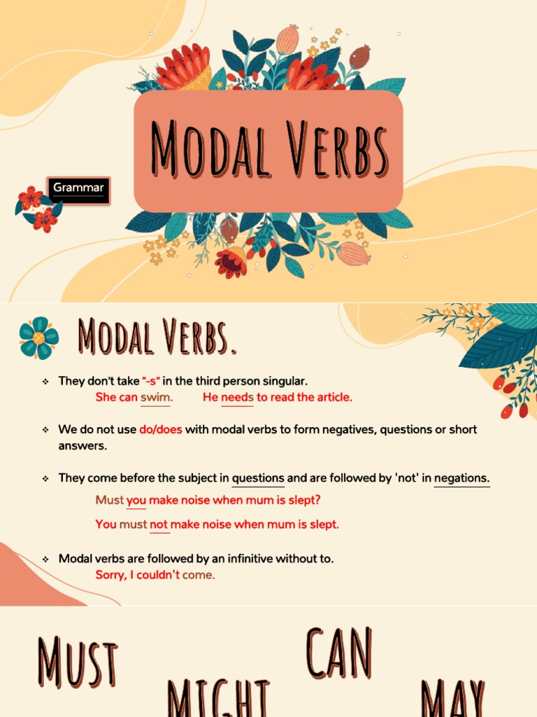 Slideshow - Modal Verbs. | PDF | Verb | Language Arts & Discipline