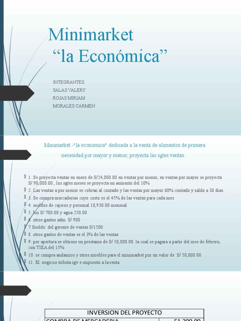 Minimarket La Económica | PDF | Estado de resultados | Economias