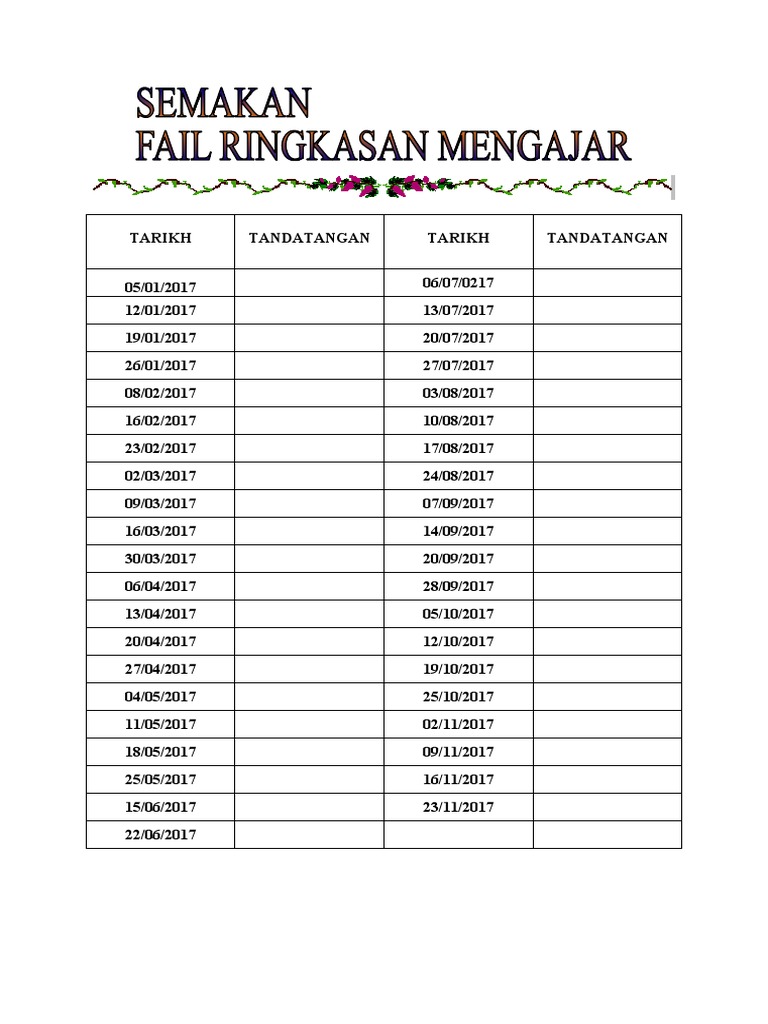 Sisipan Fail Rancangan Harian | PDF