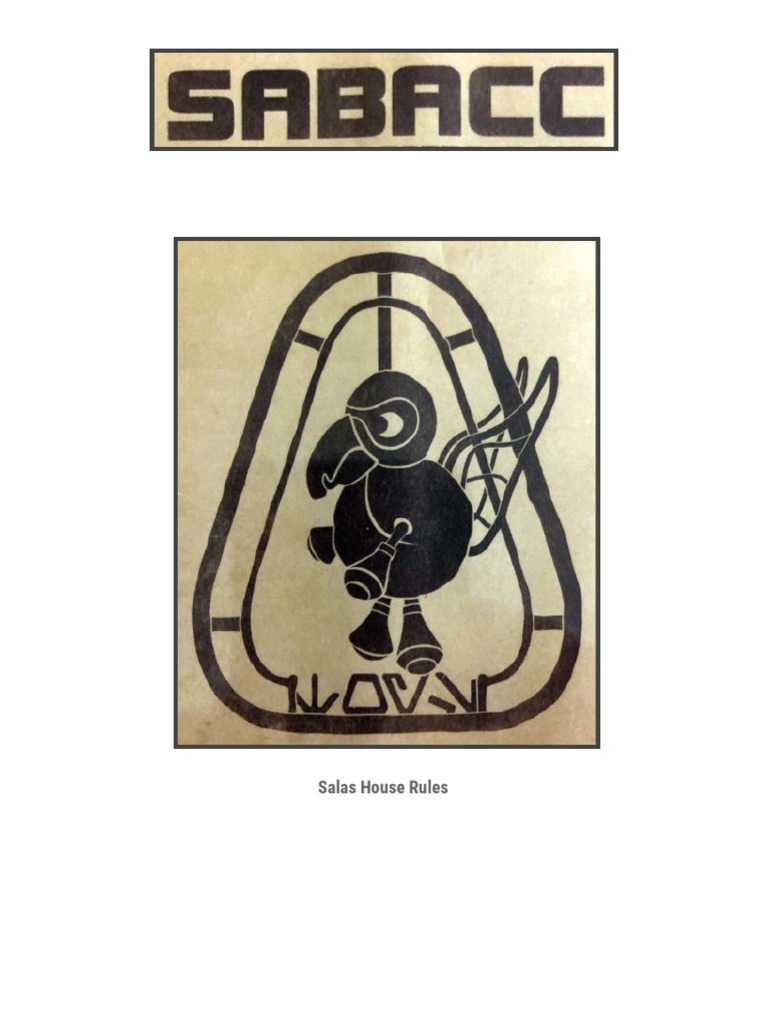 Sabacc Salas House Rules PRINT PDF | PDF | Betting In Poker | Ephemera