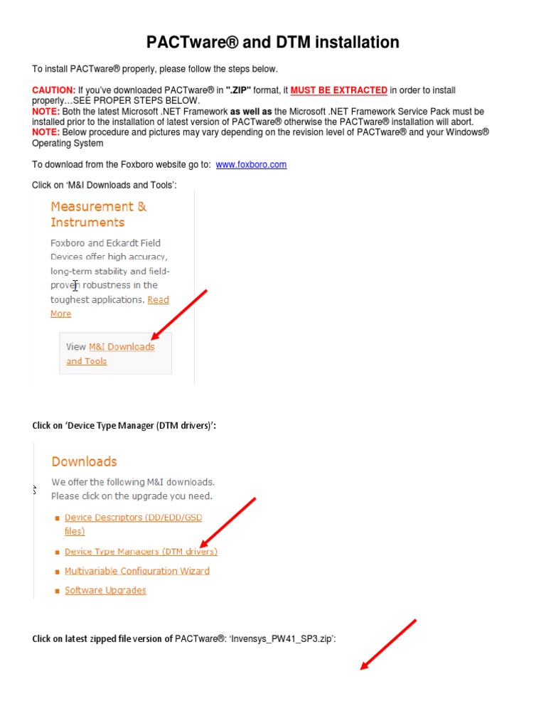 PACTware Installation Procedure | PDF | Computer File | Microsoft Windows