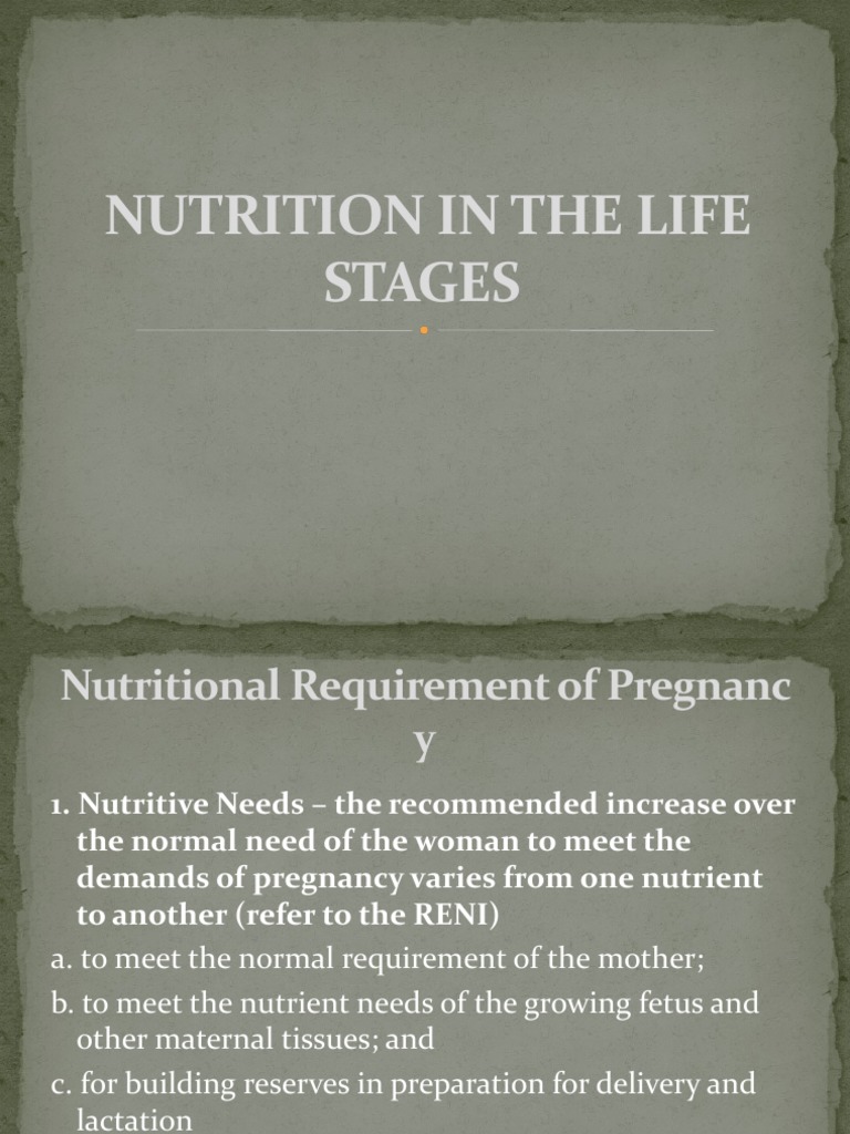 Nutrition in The Life Stages | PDF | Foods | Bulimia Nervosa