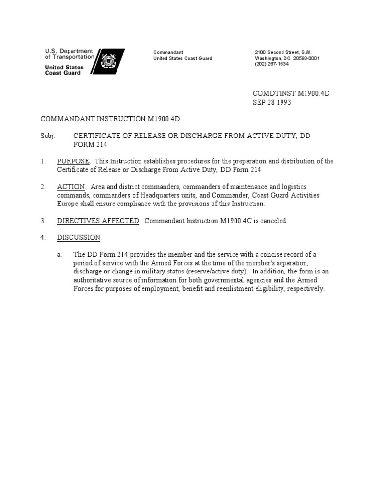 Form DD 214 | Download Free PDF | Military Discharge | Officer (Armed ...