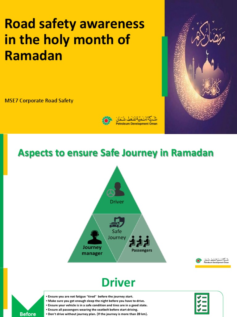 Ramadan Driving Safety Guidelines | PDF | Seat Belt | Road Traffic Safety