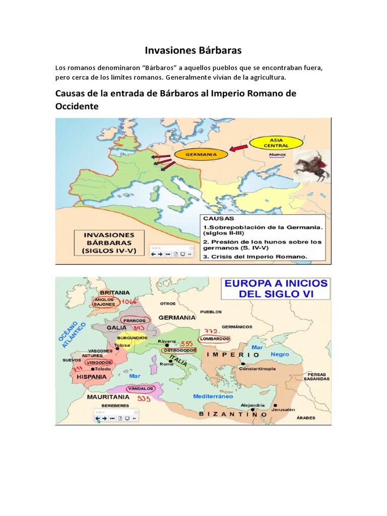 Mapa de Invasiones Bárbaras en Europa | PDF