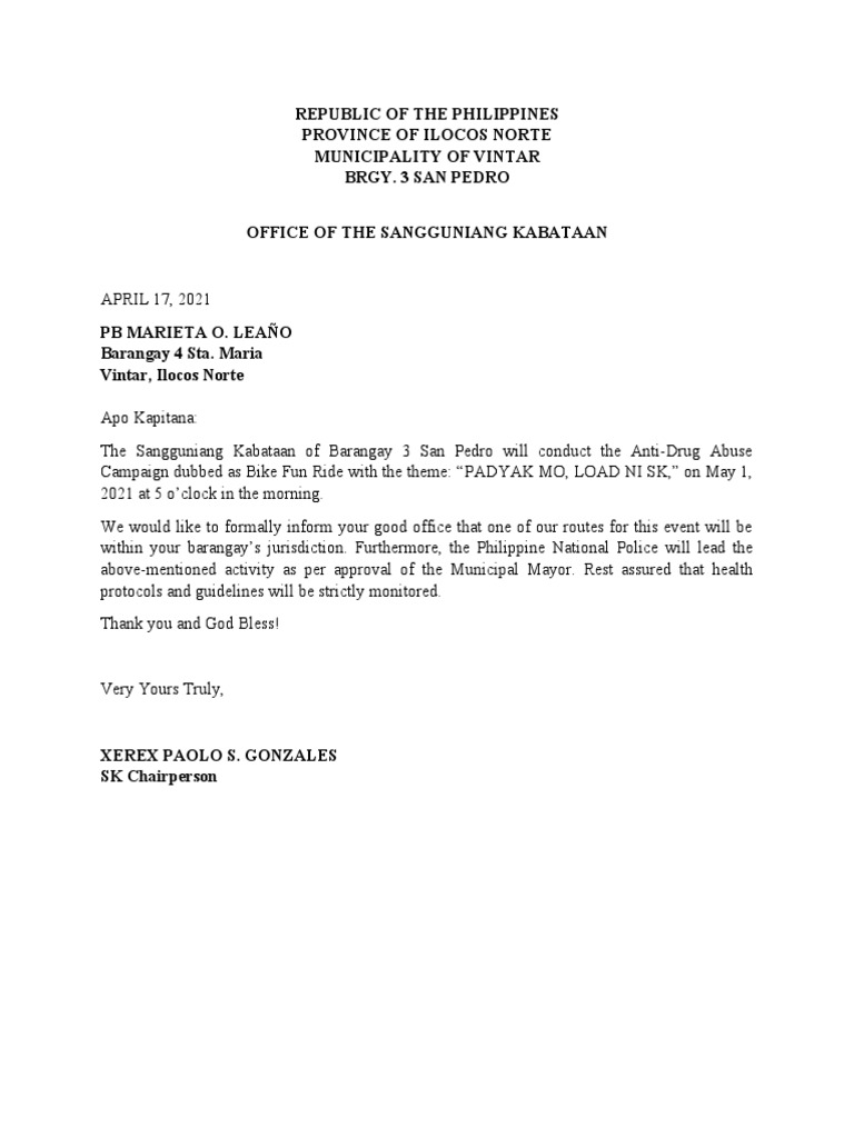 Republic of The Philippines Province of Ilocos Norte Municipality of ...