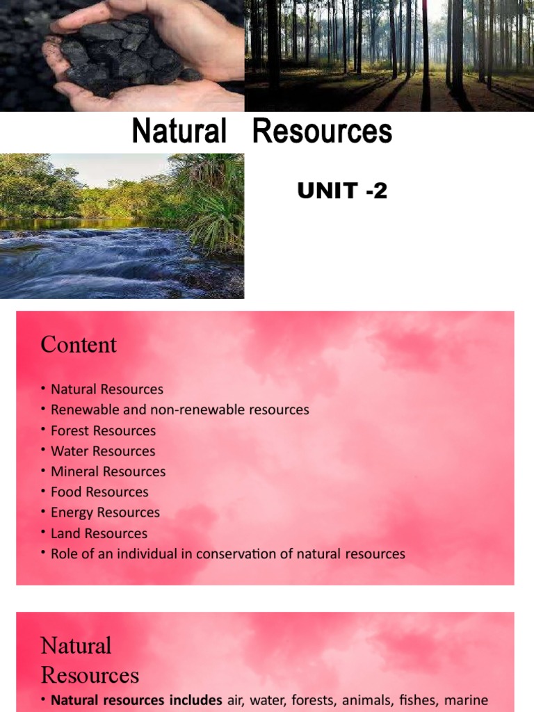Natural Resources: Unit - 2 | PDF | Renewable Resources | Agriculture