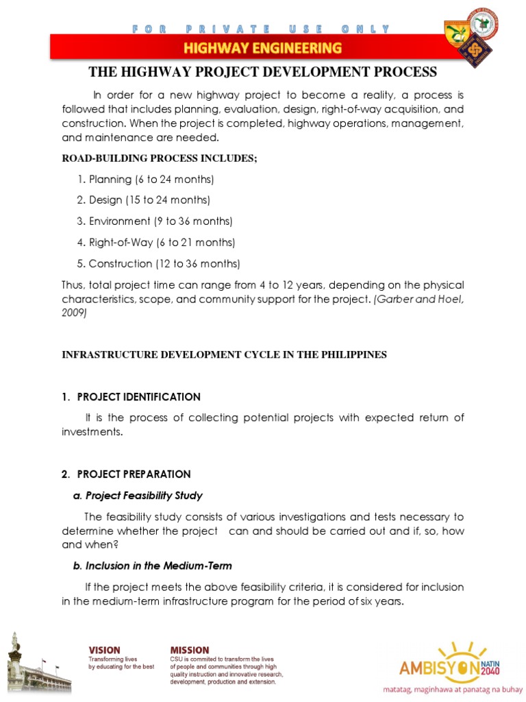 The Highway Project Development Process: Road-Building Process Includes ...