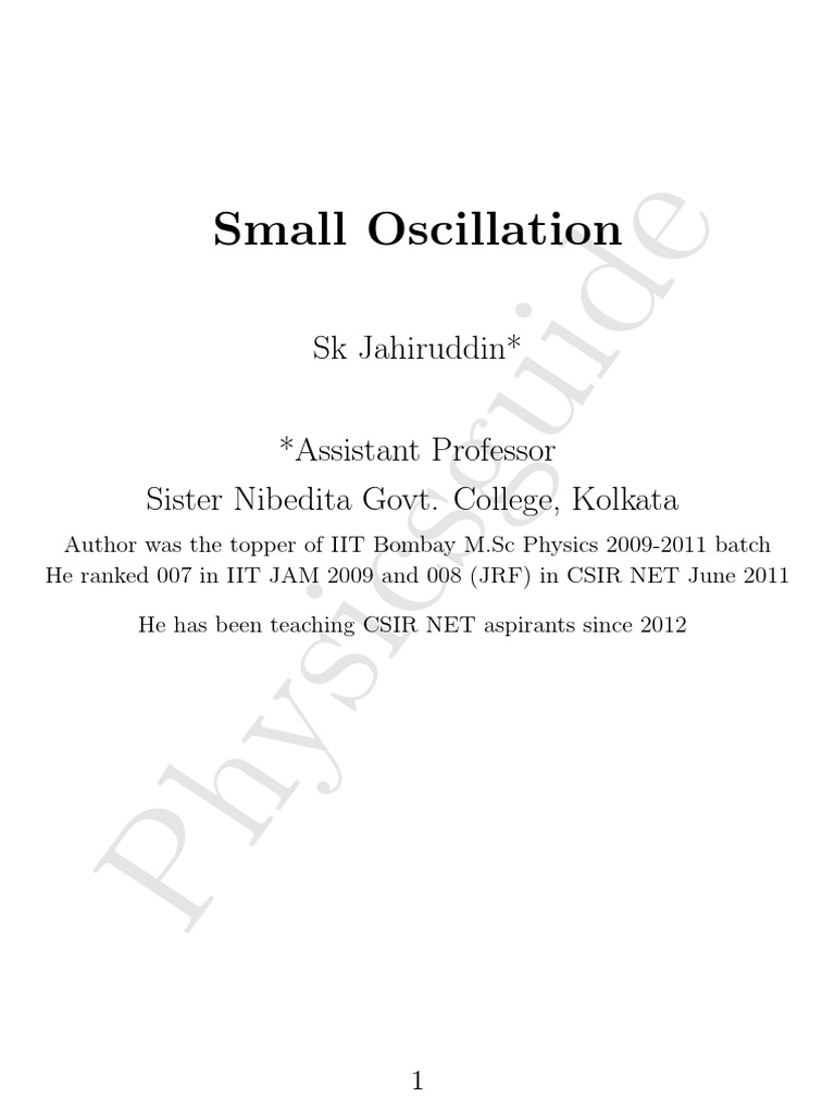 08 Small Oscillation | PDF | Eigenvalues And Eigenvectors | Normal Mode