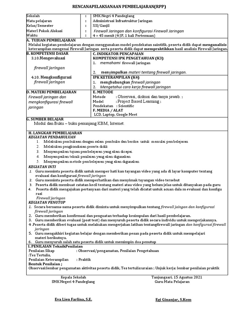 RPP Aij Firewall | PDF