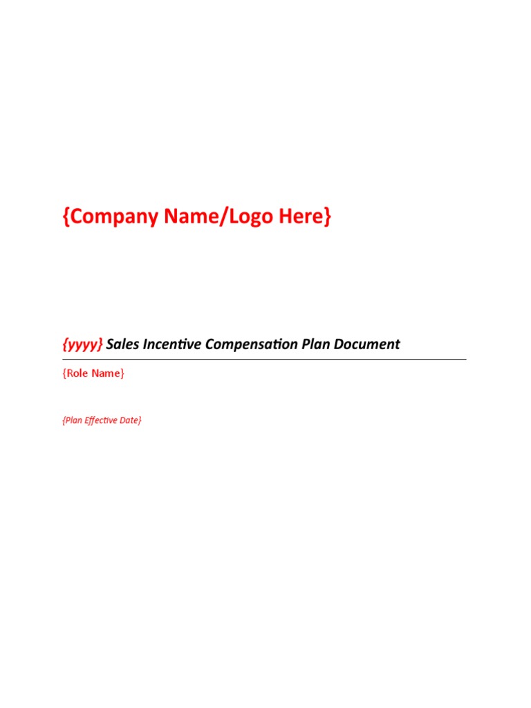 (Company Name/Logo Here) : Sales Incentive Compensation Plan Document ...
