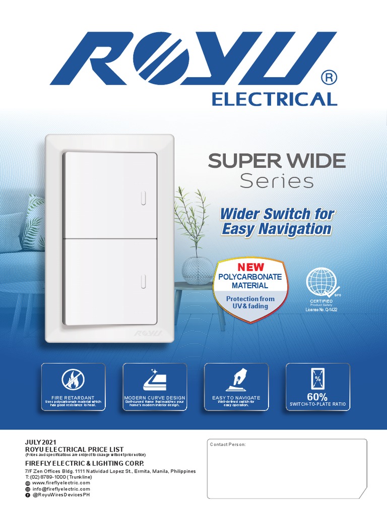 Price List - Royu Electrical July 2021 Issue | PDF | Electrical ...