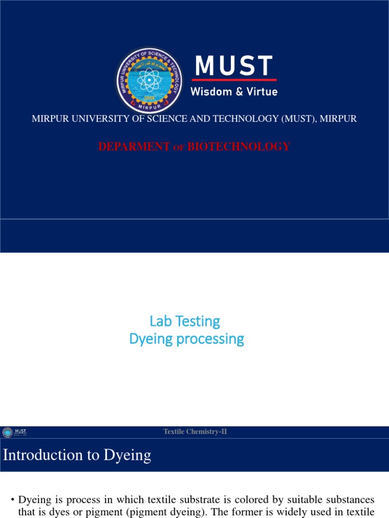 Chemical Testing Dyeing | Download Free PDF | Dyeing | Dye