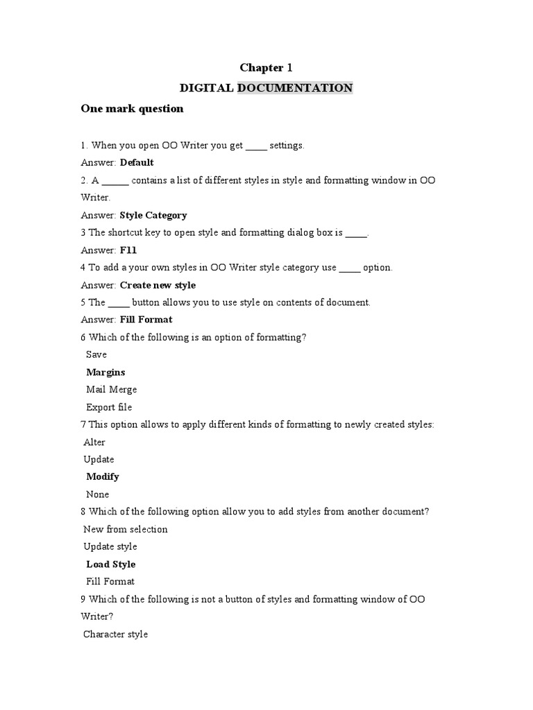 One Mark Chapter 1 | PDF | Computer File | Computing