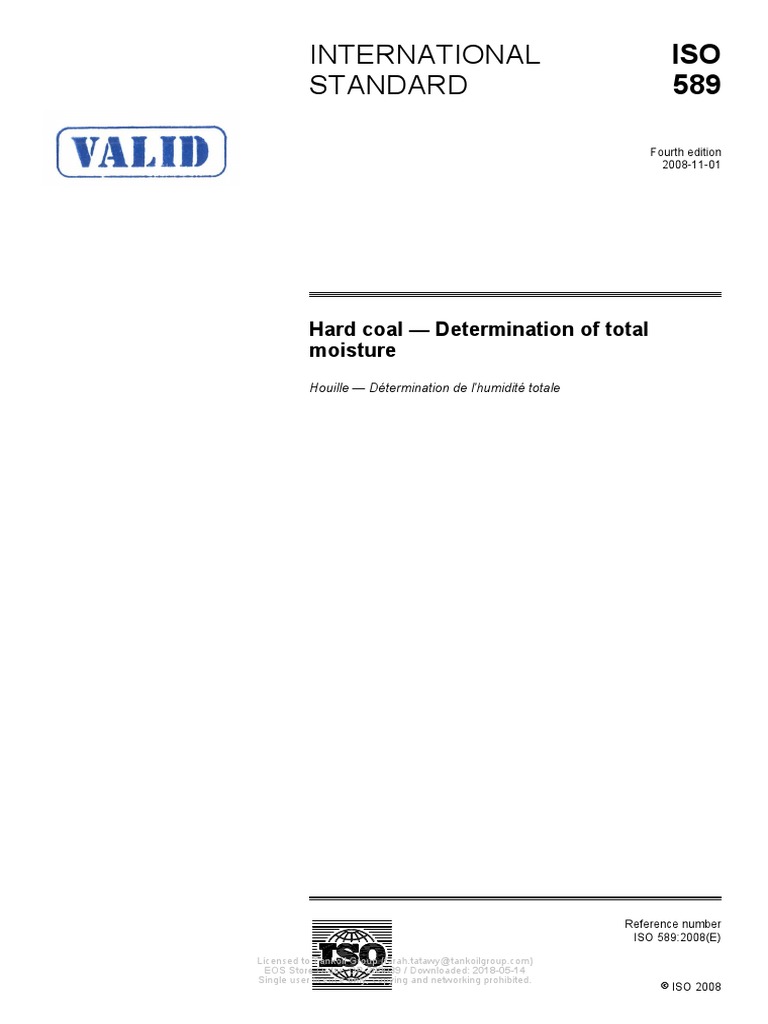 ISO - 589 - 2008 (En) - Total Moisture | PDF | International ...