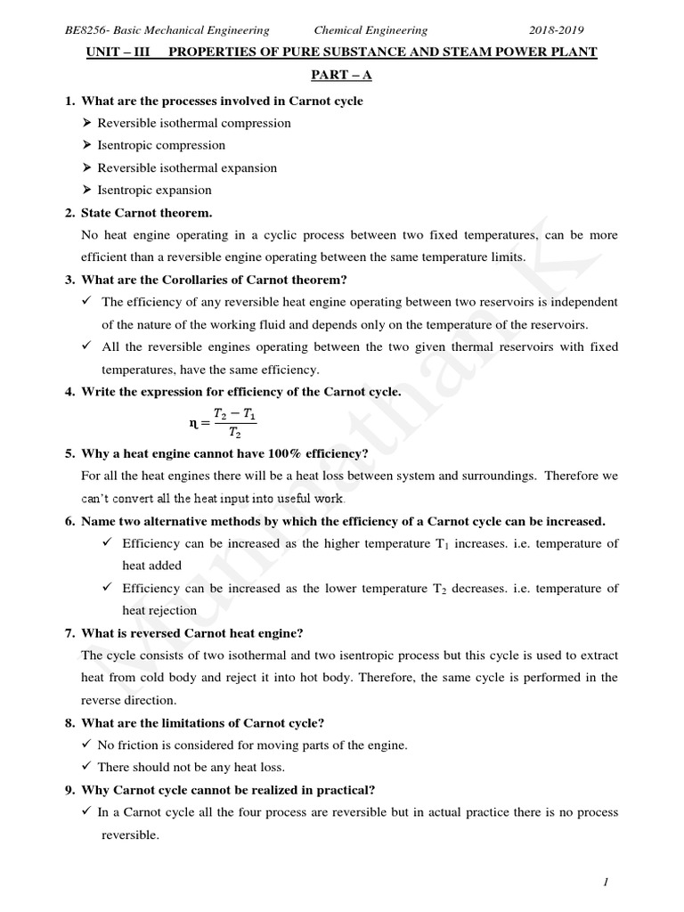 BE8256-Basic Mechanical Engineering Chemical Engineering 2018-2019 | PDF | Heat | Diesel Engine