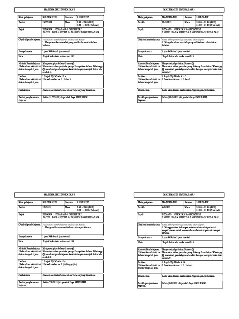 Modul PDPR Math t3 | PDF