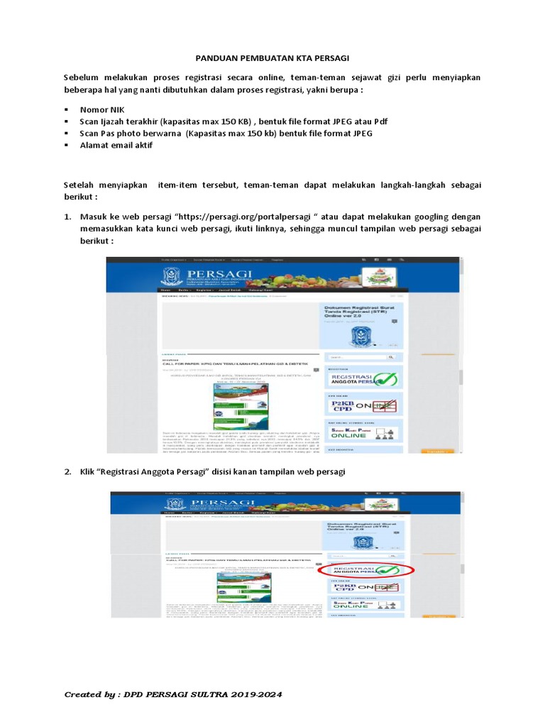 Panduan Pembuatan Kta Persagi | PDF | Karier & Perkembangan | Bisnis