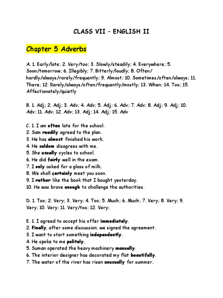 Class Vii English Ii-Chapter 5 and 6 | PDF