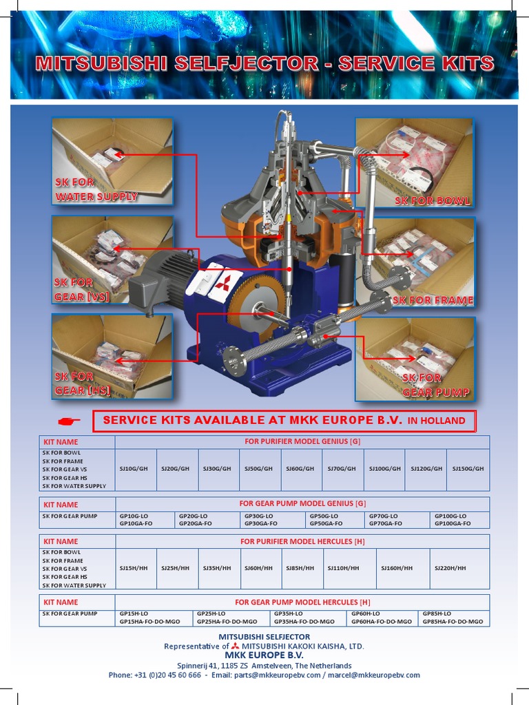 Service Kit Names and Compatible Purifier Models for MKK Europe B.V ...