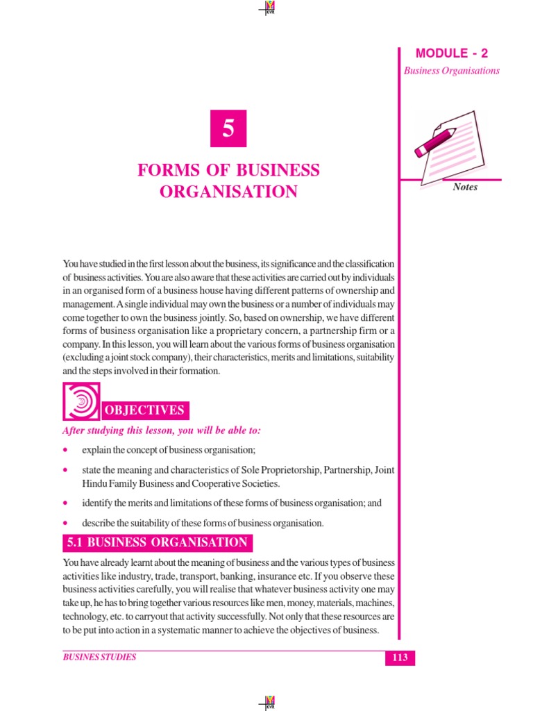l5 - Forms of Business Organisation | PDF | Partnership | Sole Proprietorship