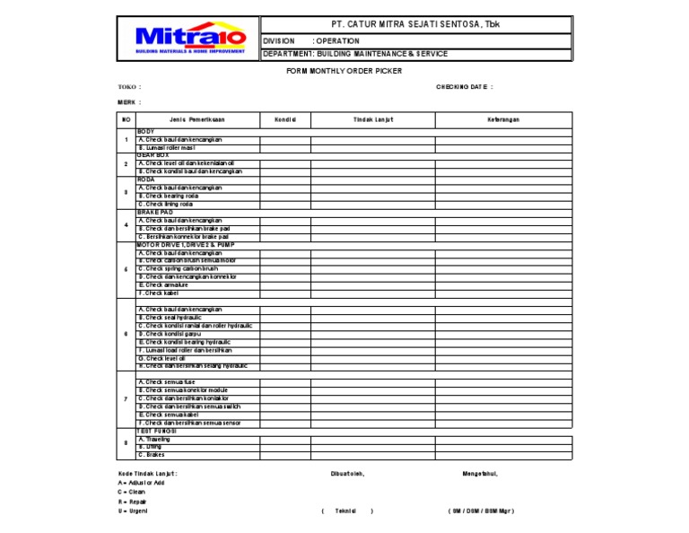 Form Order Picker Sop | PDF