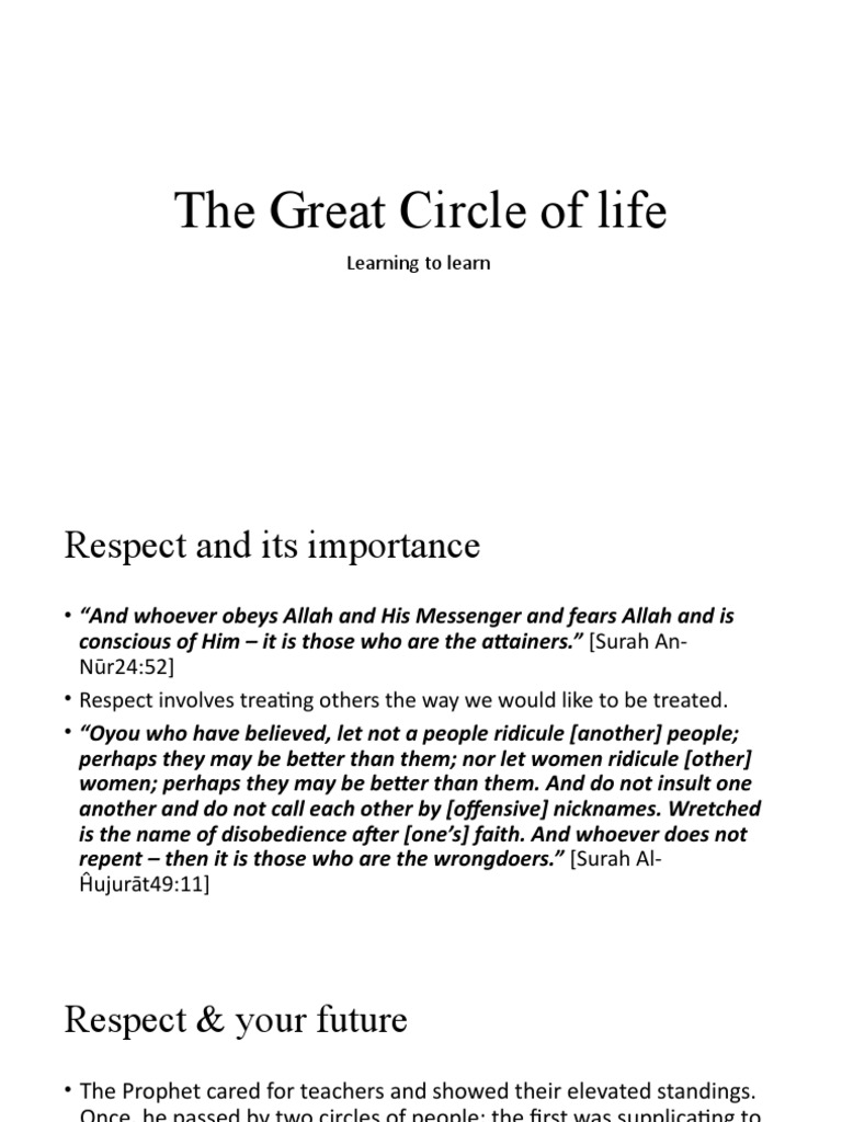 The Great Circle of Life: Learning To Learn | PDF | God In Islam ...