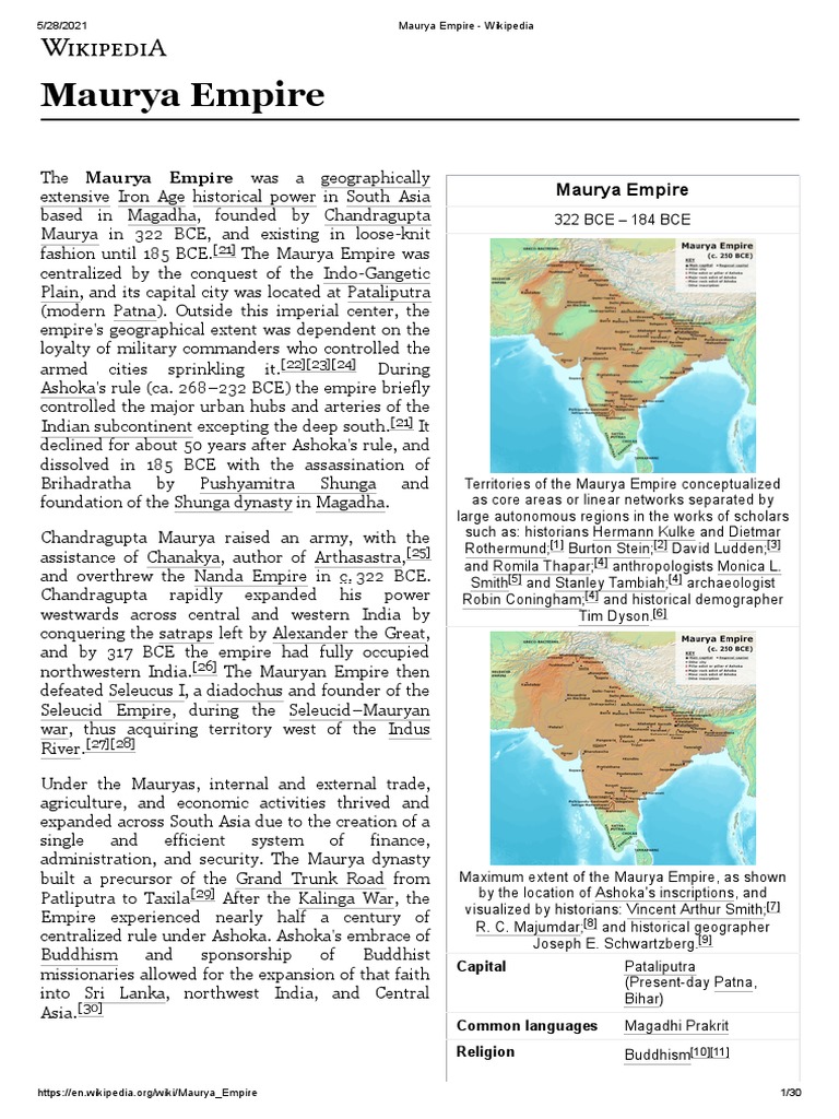Maurya Empire - Wikipedia | PDF | Ashoka
