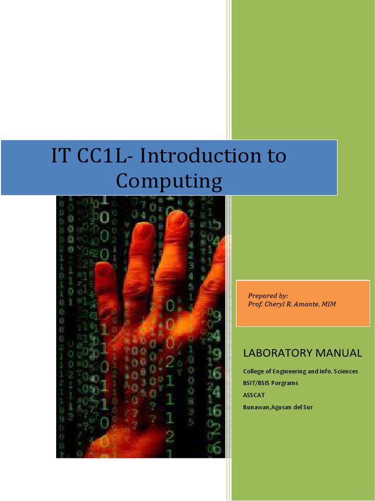 IT CC1L-Introduction To Computing: Laboratory Manual | Download Free PDF | Microsoft Excel ...