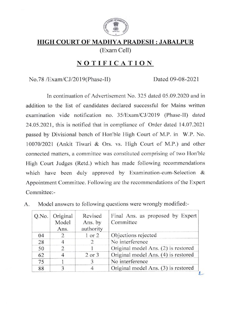 Notification For MPCJ | PDF