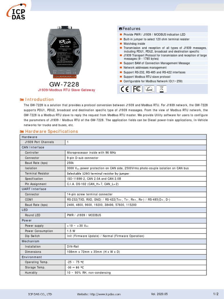 GW-7228 en | PDF | Computer Network | Data Transmission