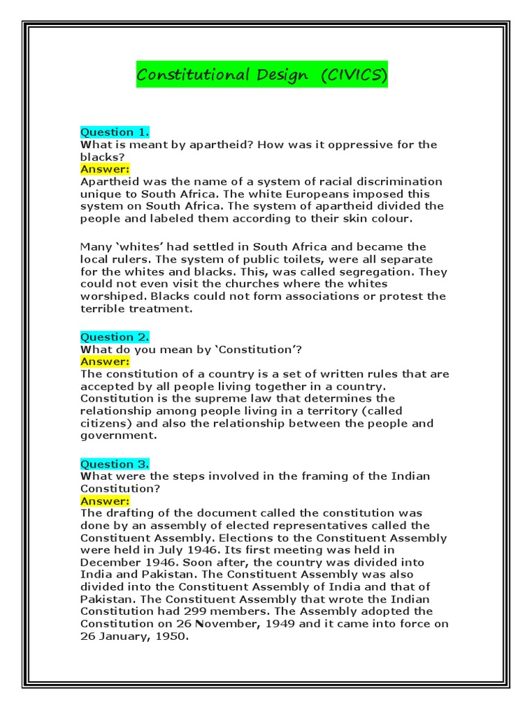 Constitutional Design NOTES 9 | PDF | Constitutional Law | Government