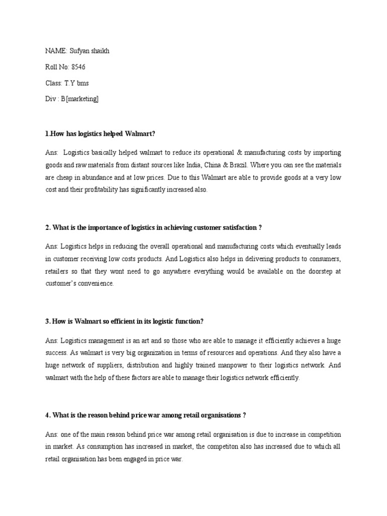 Walmart Case Study) | PDF