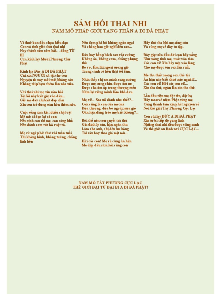 SÁM HỐI THAI NHI | PDF