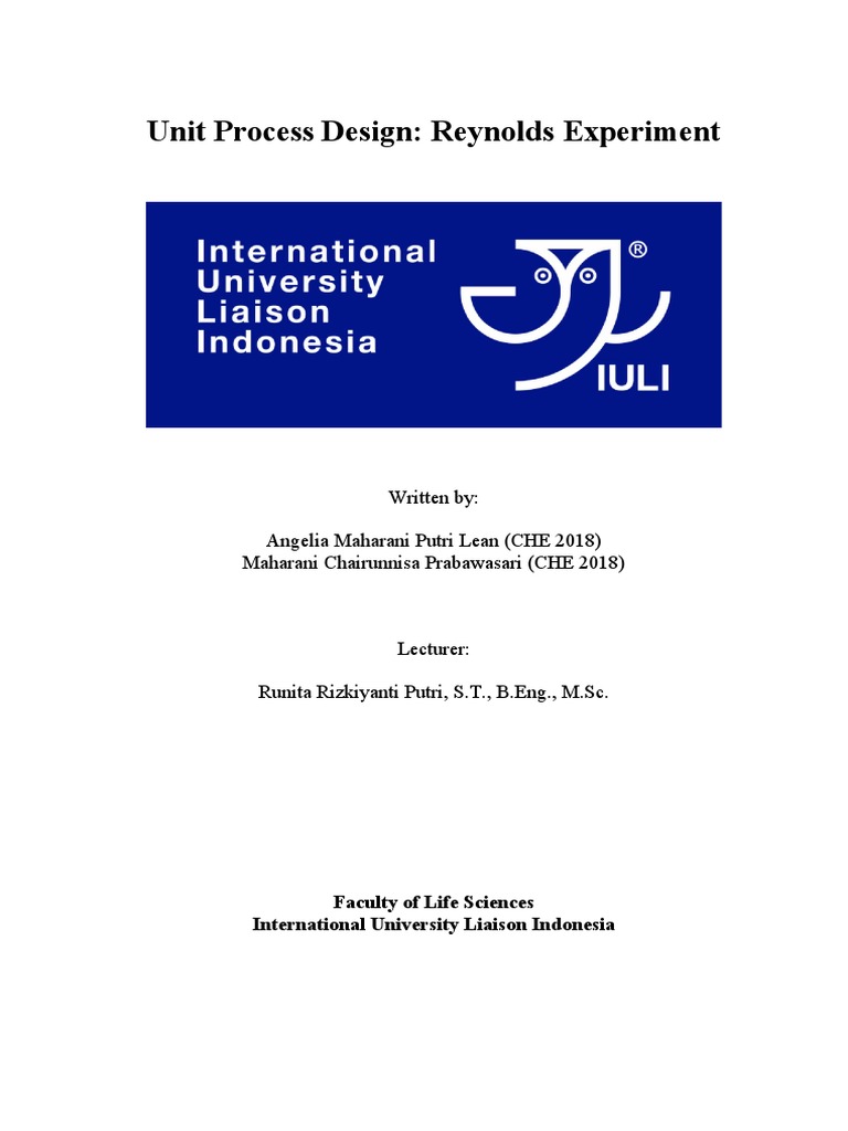 Reynolds Experiment | PDF | Fluid Dynamics | Reynolds Number